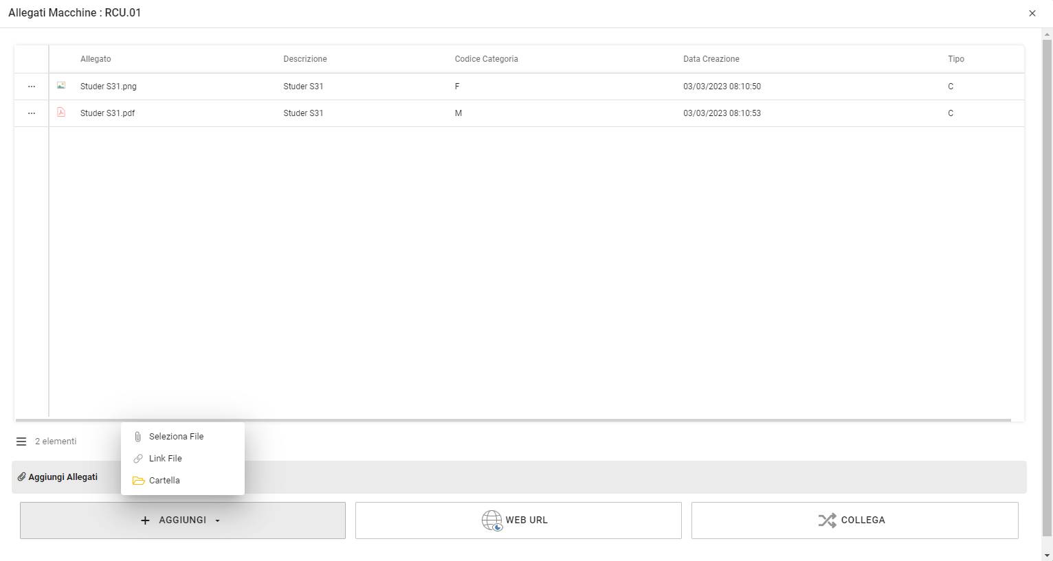 Gestione Allegati - Knowledge Base PrometeoManutenzione